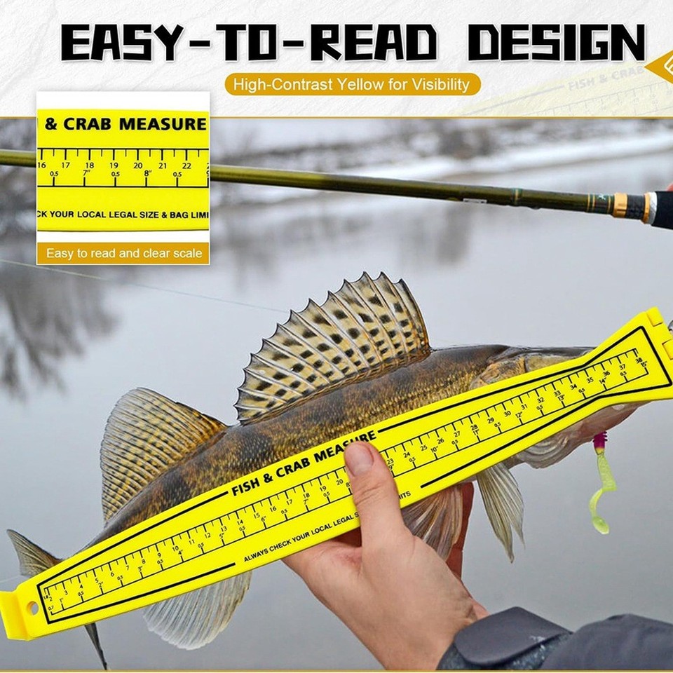 2 Pcs Fish Measuring Board Folding Fishing Ruler Fishing Measurement ...