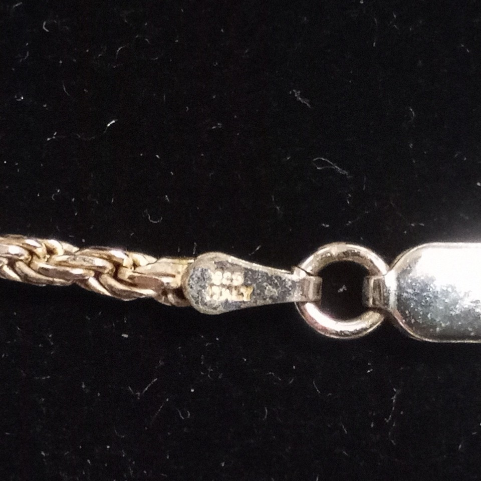 HAN .925 Italy Sterling Silver Rope Chain 18" Necklace - 8g | eBay