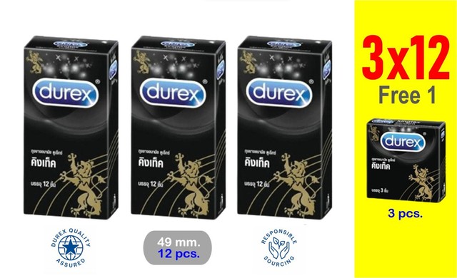 4x Small Size Durex Kingtex 49 Mm Condoms 3 Pcs Smooth Lubricated for ...