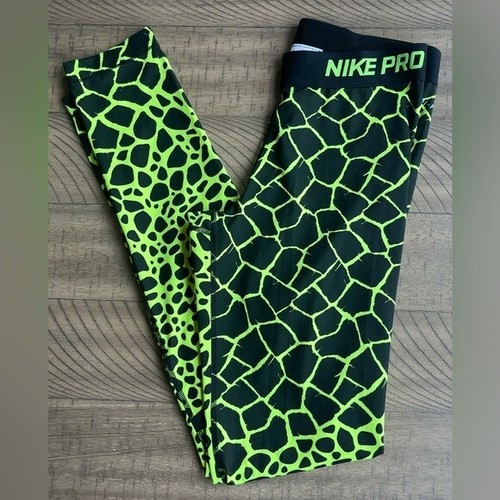 Nike Pro Compression Leggings Green and Black Women's Size Medium | eBay