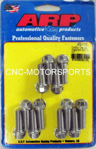 ARP HEADER BOLT KIT 400-1111 SB CHEVY 3/8 DIAMETER BOLT 3/8 WRENCH QTY ...