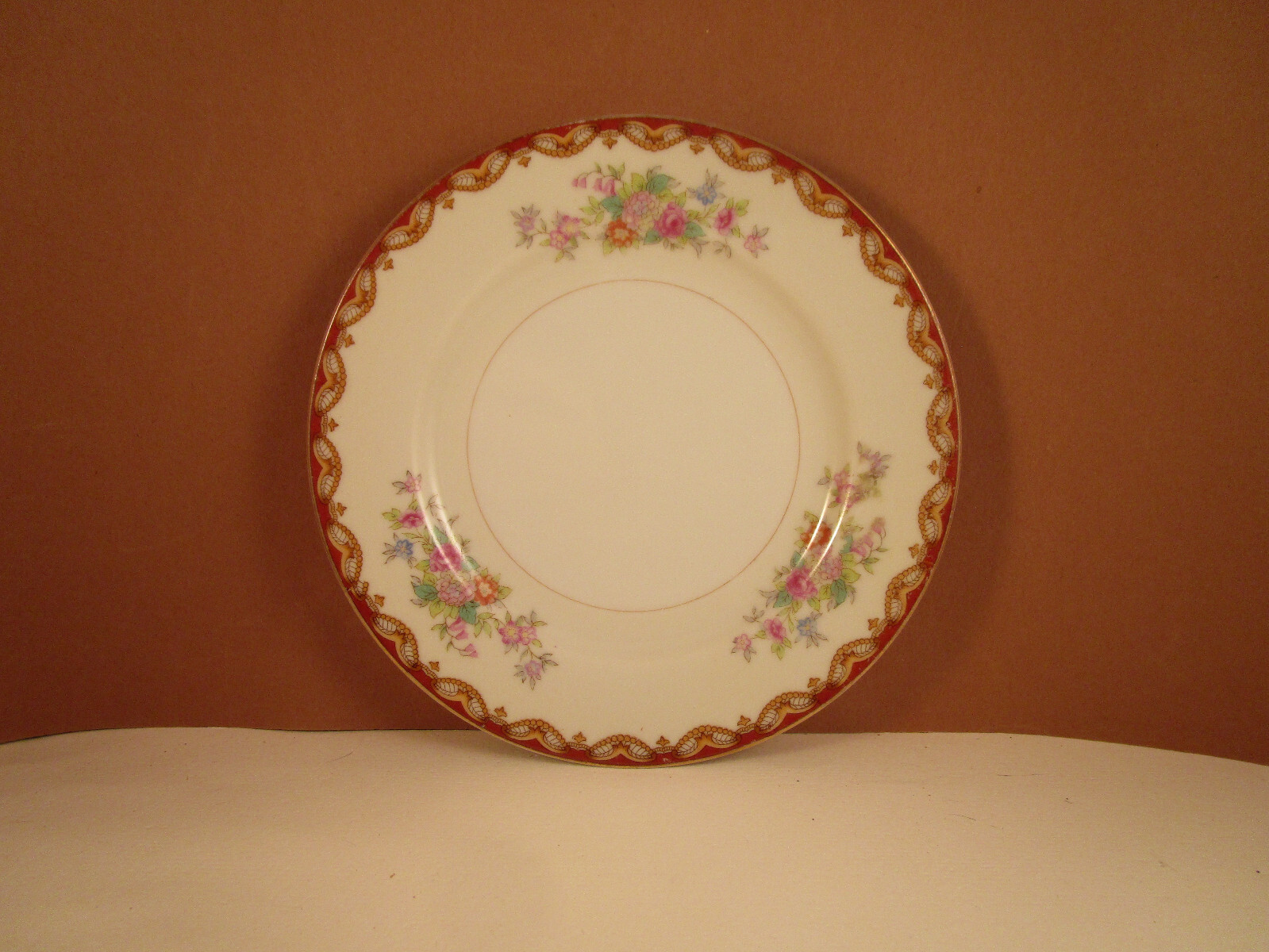 Vintage Diamond China Japan Red Scroll Bread Plate | eBay