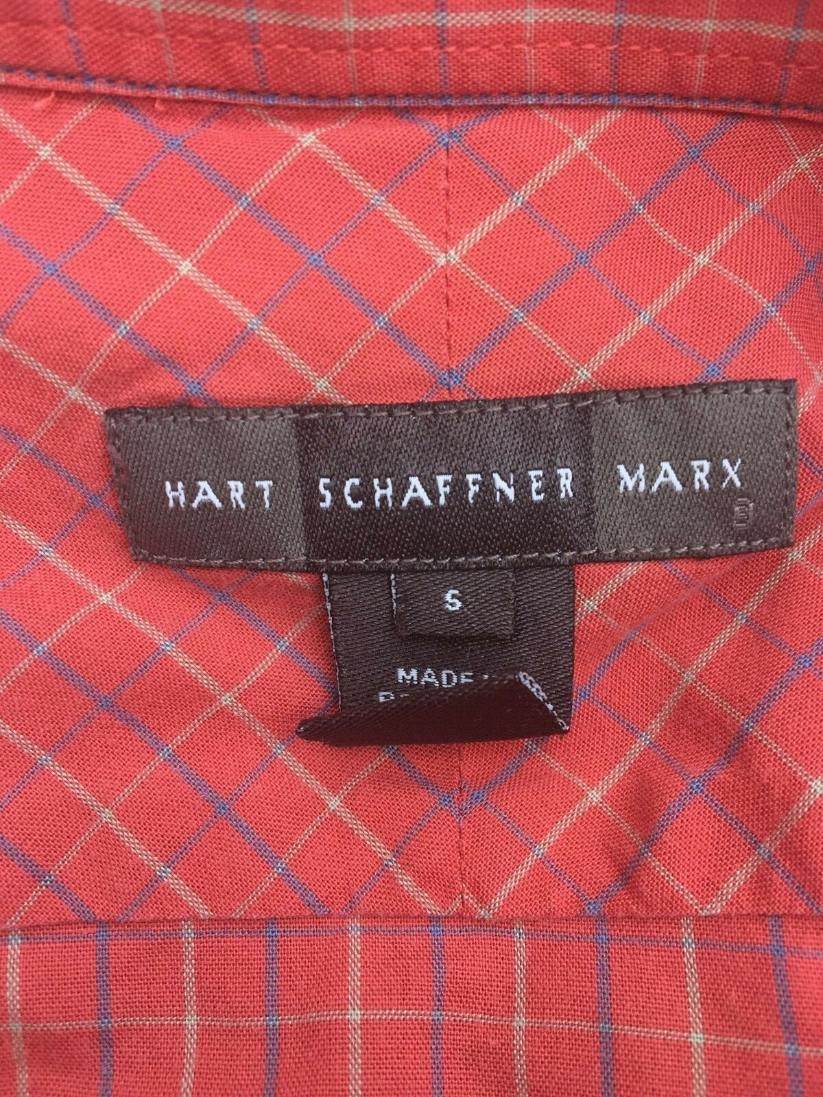 Hart Schaffner Marx button up long sleeves shirt. Small Checker . 100% ...