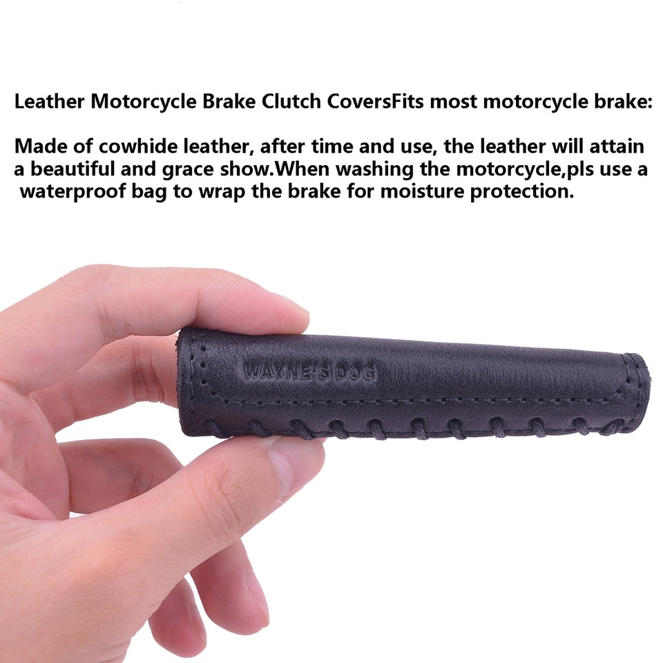 Small Size / Leather Motorcycle Biker Handle Lever Brake Clutch Cover ...