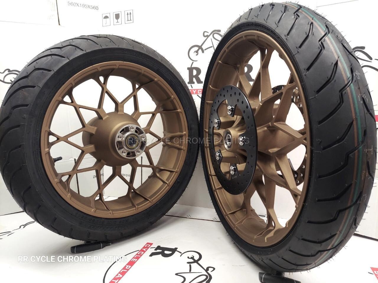 Harley Bronze 21"/ 18" Prodigy Wheels Tires Black Rotors 09-23 Street ...