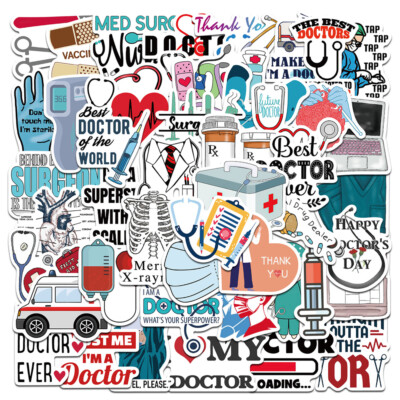 50pcs Doctors Medical Hospital Vinyl Stickers Laptop Book Skateboard ...