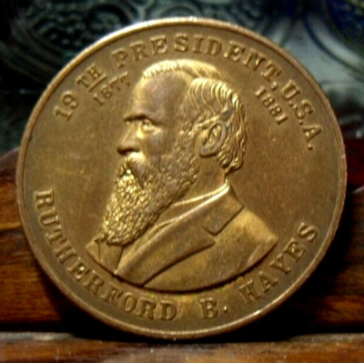 RUTHERFORD B. HAYES MAJOR TO BRIGADIER GENERAL IN CIVIL WAR MEDAL 30MM ...
