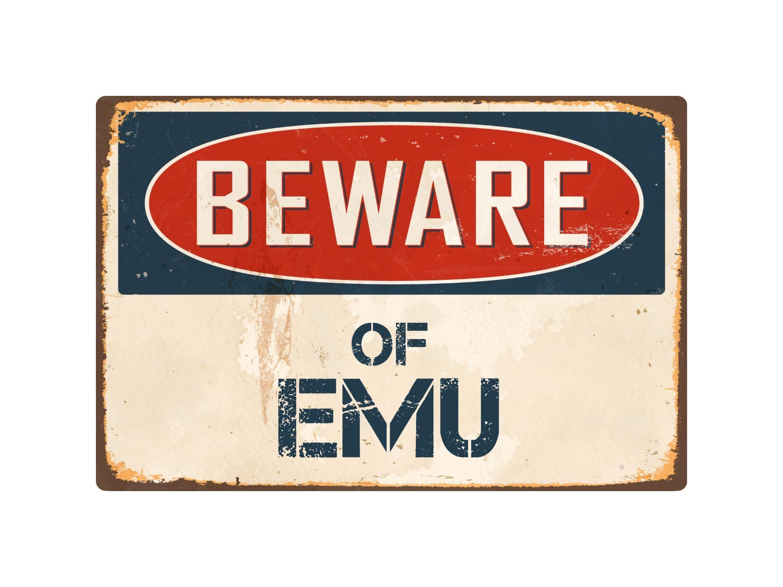 Beware Of Emu 8" x 12" Vintage Aluminum Retro Metal Sign VS157 | eBay