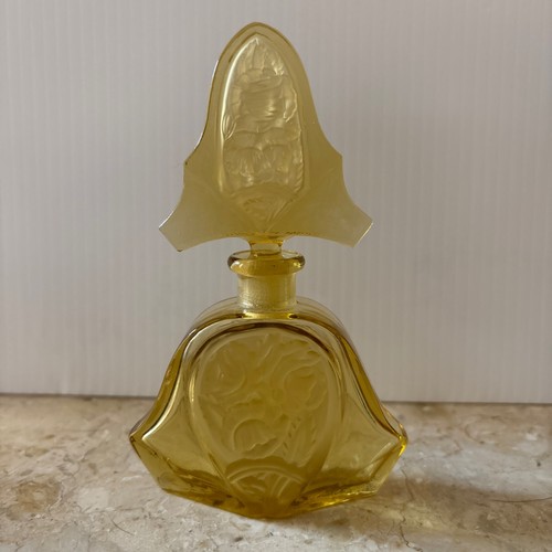 Art Deco Amber Czech Bohemian Amber Glass Perfume Bottle | eBay