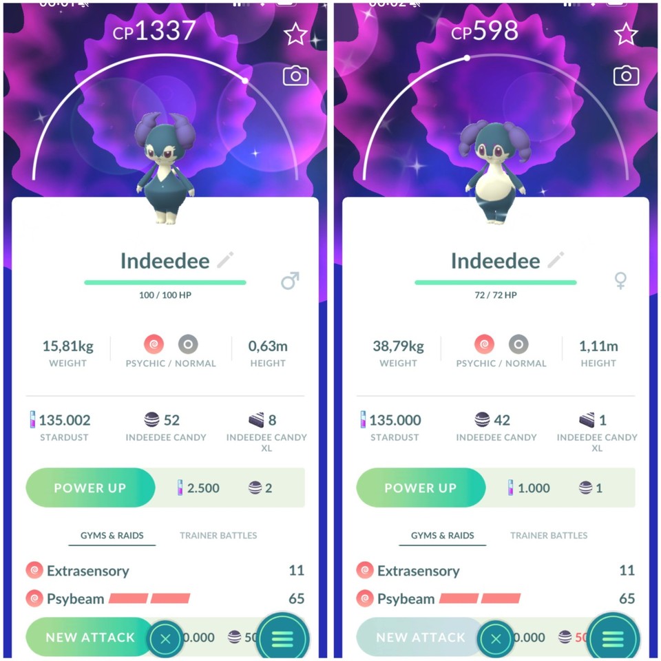 Shiny Indeedee Male - Female Tr-de 20k stardust | eBay