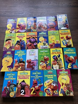 23 Sesame Street VHS Tapes Big Bird Elmo Count Bert & Ernie Numbers ...