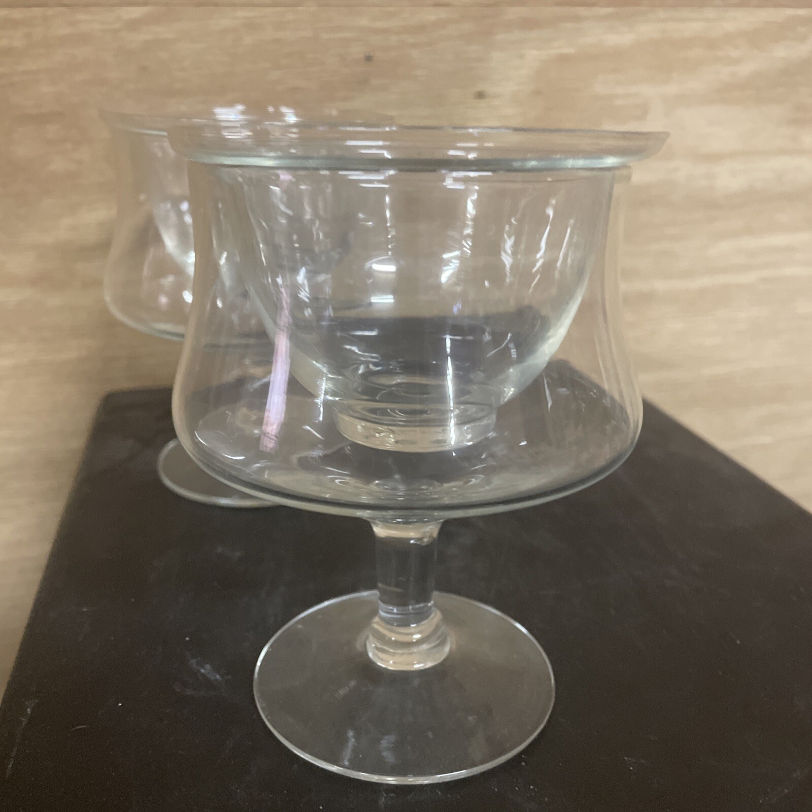 Eight Clear Glass Shrimp Cocktail/Caviar Glasses with glass inserts | eBay