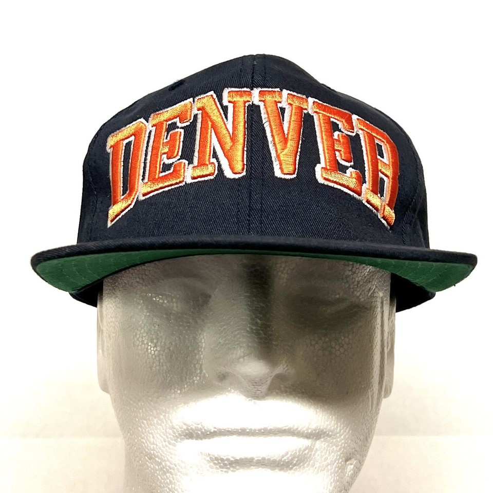 CityHunter USA Hat Denver Dark Navy Embroidered Orange Lettering Cap ...