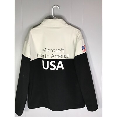 Microsoft North America USA Employee Jacket Black Color Block Pockets ...