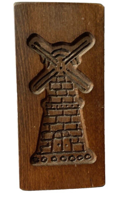 Windmill Dutch Hand Carved Cookie Mold Biscuit Form | eBay