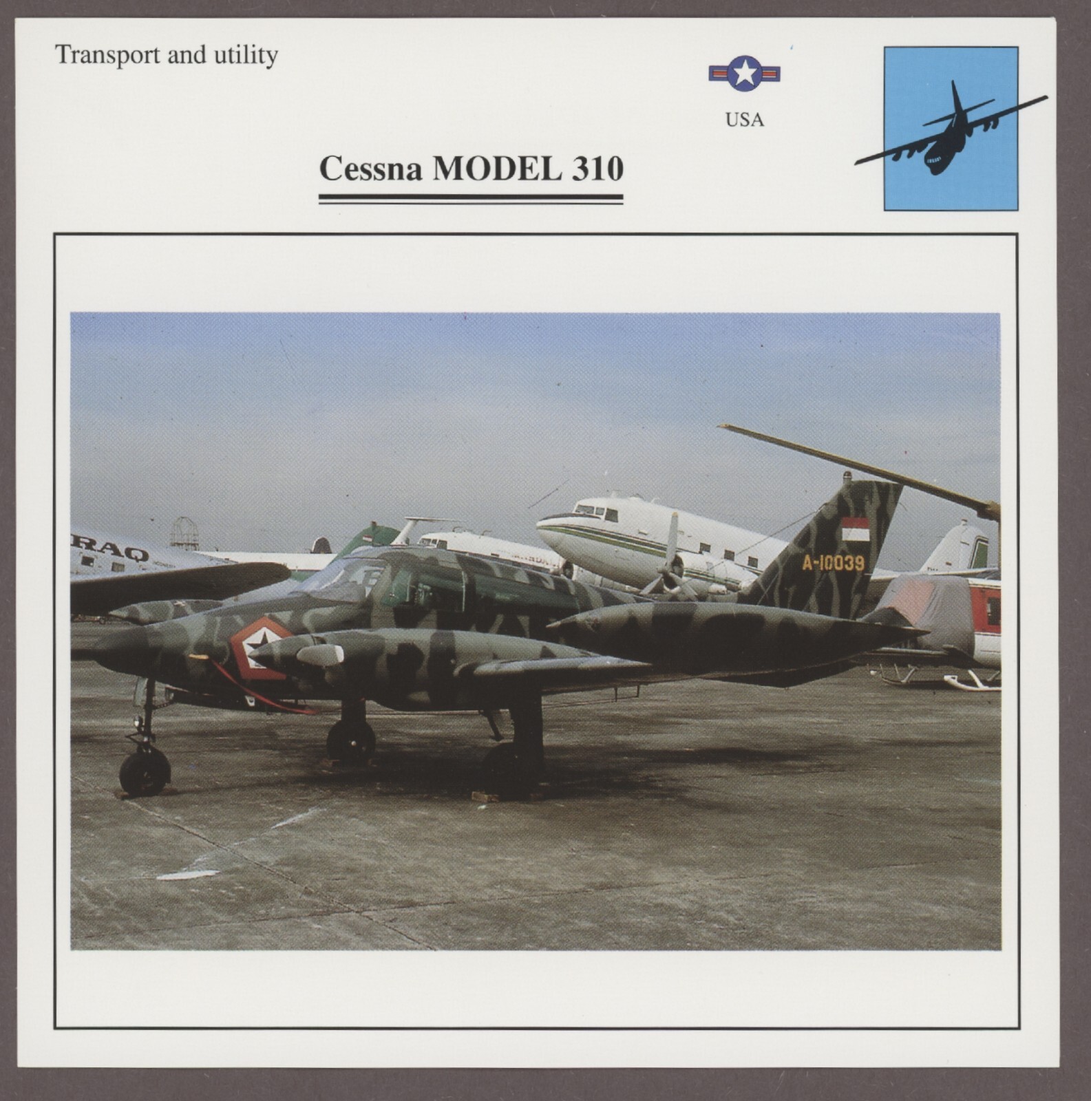 Cessna Model 310 Warplanes Military Aircraft Edito Service Card USA | eBay