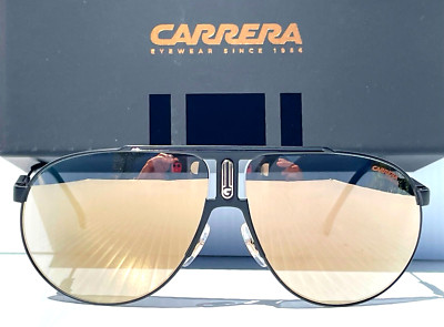 NEW CARRERA PANAMERIKA Matte Black Frame Gold Sheen Lens Sunglass 65 ...