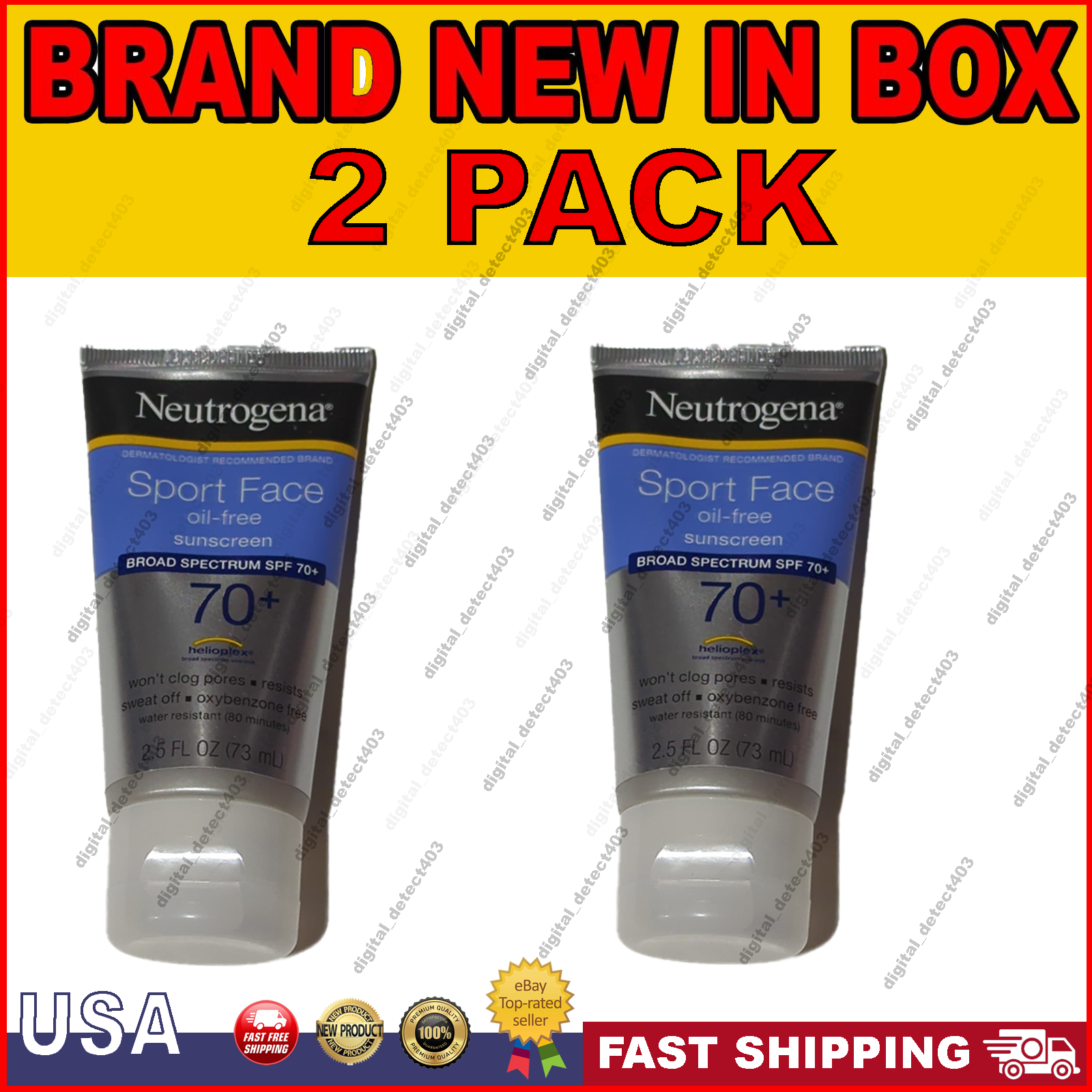 Neutrogena Ultimate Sport Face Sunblock Lotion SPF 70 2.5oz 2 PACK ...