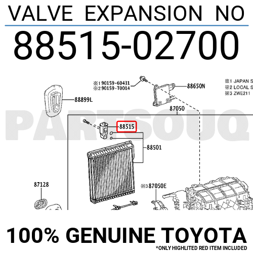 8851502700 Genuine Toyota VALVE EXPANSION NO 88515-02700 | eBay