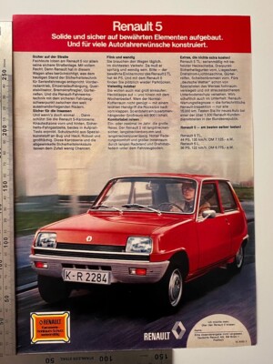 Renault 5 R5 Oldtimer Original Vintage Werbung 1973 Reklame advert ...