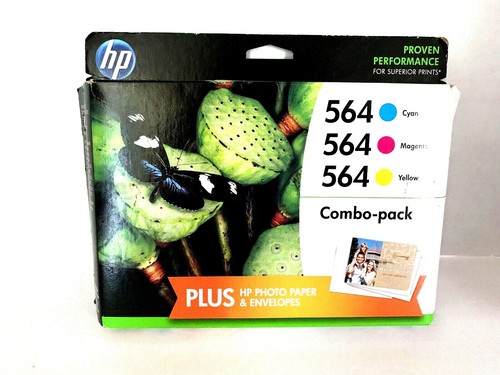 GENUINE HP 564 Combo Pack Tri Color Ink Cartridges BRAND NEW Exp: 02/ ...