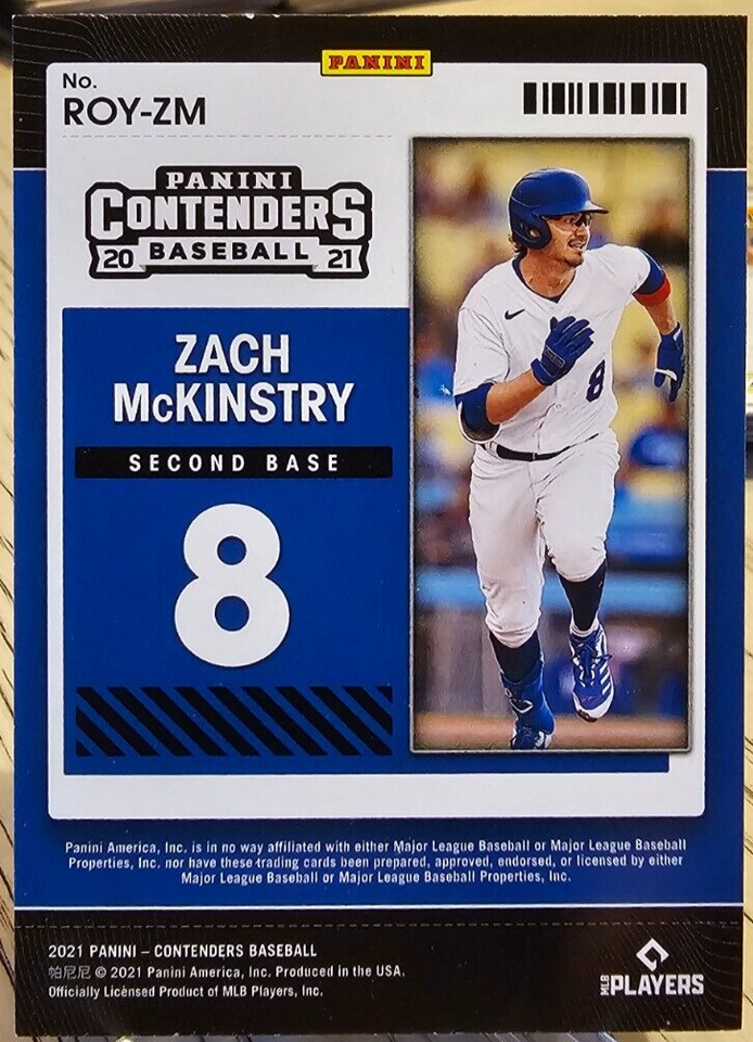 2021 Panini Contenders ROY Contender Zach McKinstry RC #ROY-ZM Dodgers | eBay