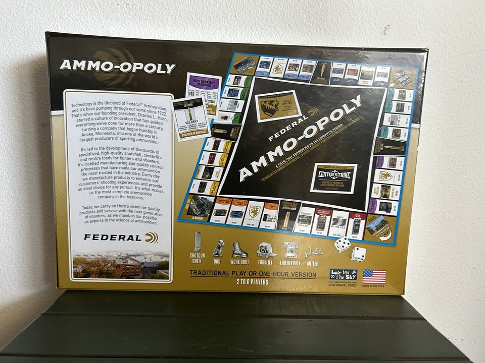 SEALED ~FEDERAL-AMMO-OPOLY Board Game -Late For The Sky-RARE! Monopoly ...