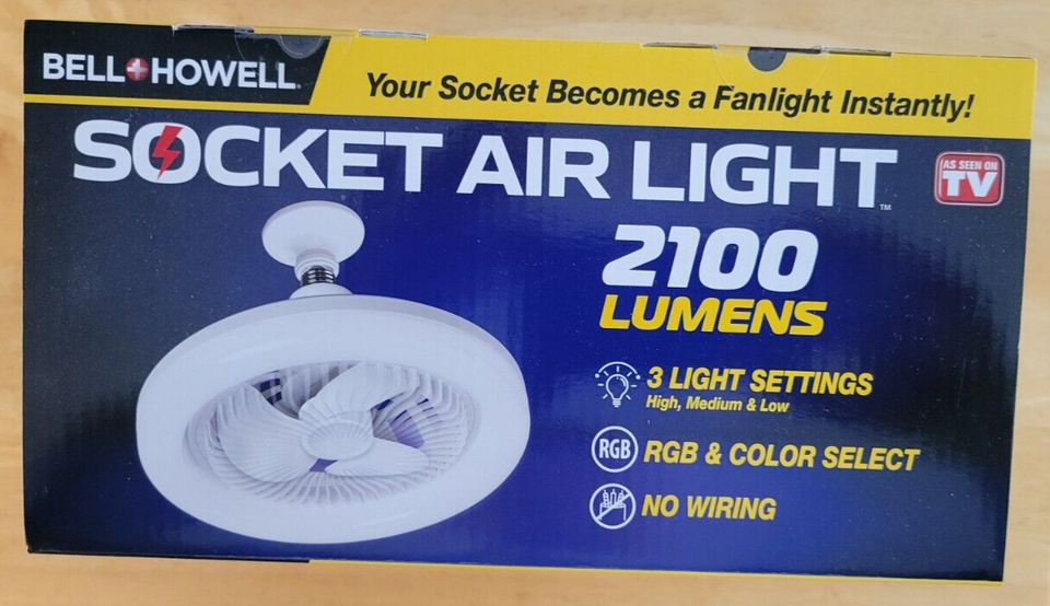 BELL & HOWELL SOCKET AIR LIGHT w/REMOTE-2100 LUMENS-NIB | eBay