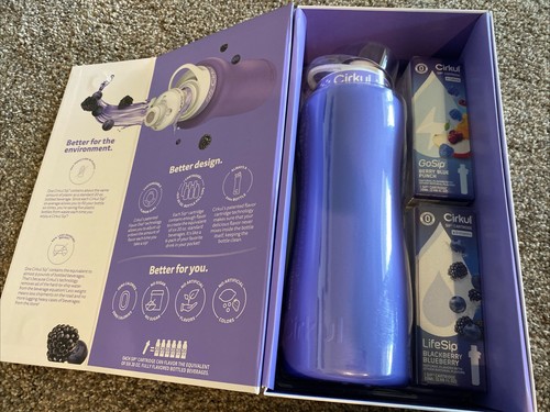 Purple CIRKUL 32oz Stainless-Steel Bottle & Lid With 2 Flavor ...