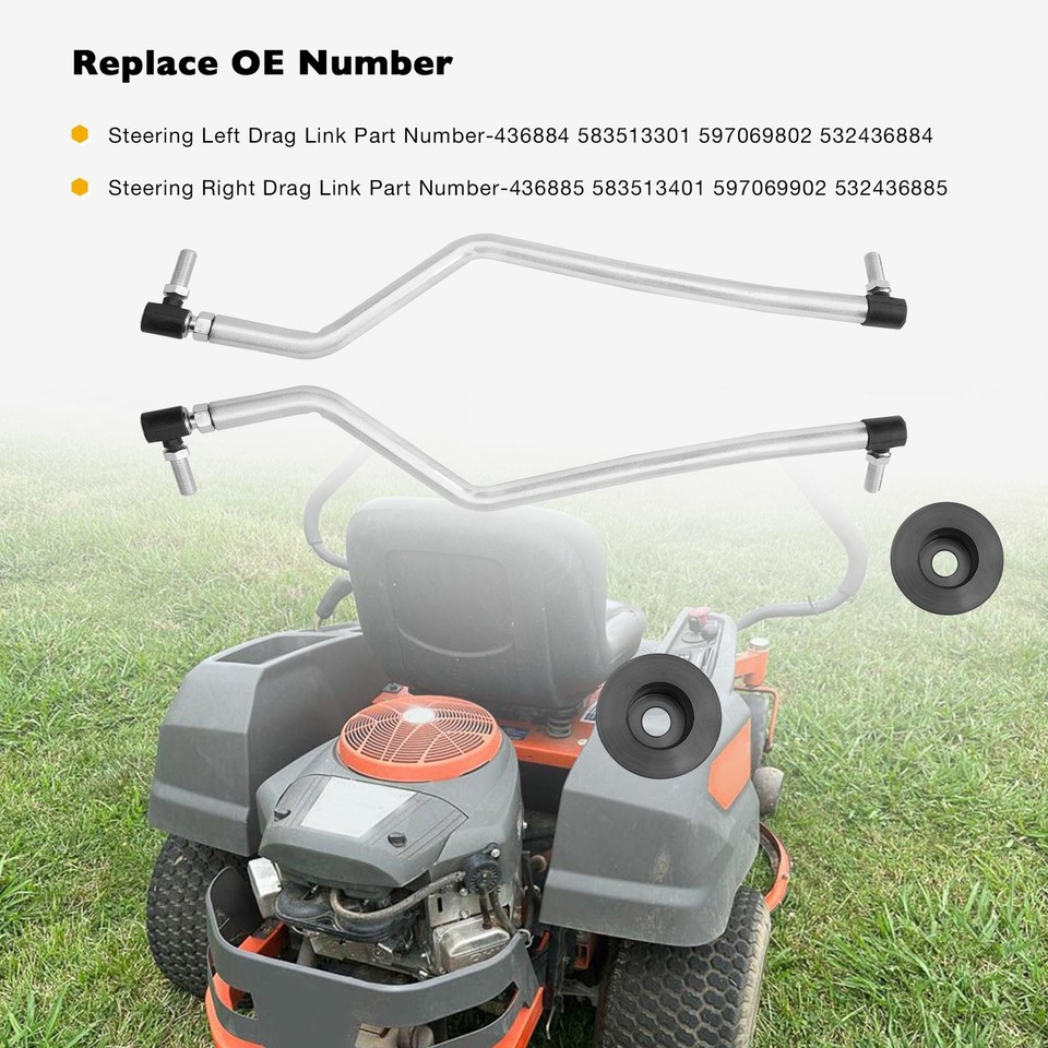 Left Right Adjustable Steering Drag Link Set For Craftsman Husqvarna ...