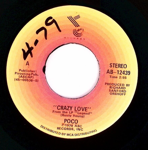 POCO CRAZY LOVE/BARBADOS ABC RECORDS VINYL 45 75-72 | eBay