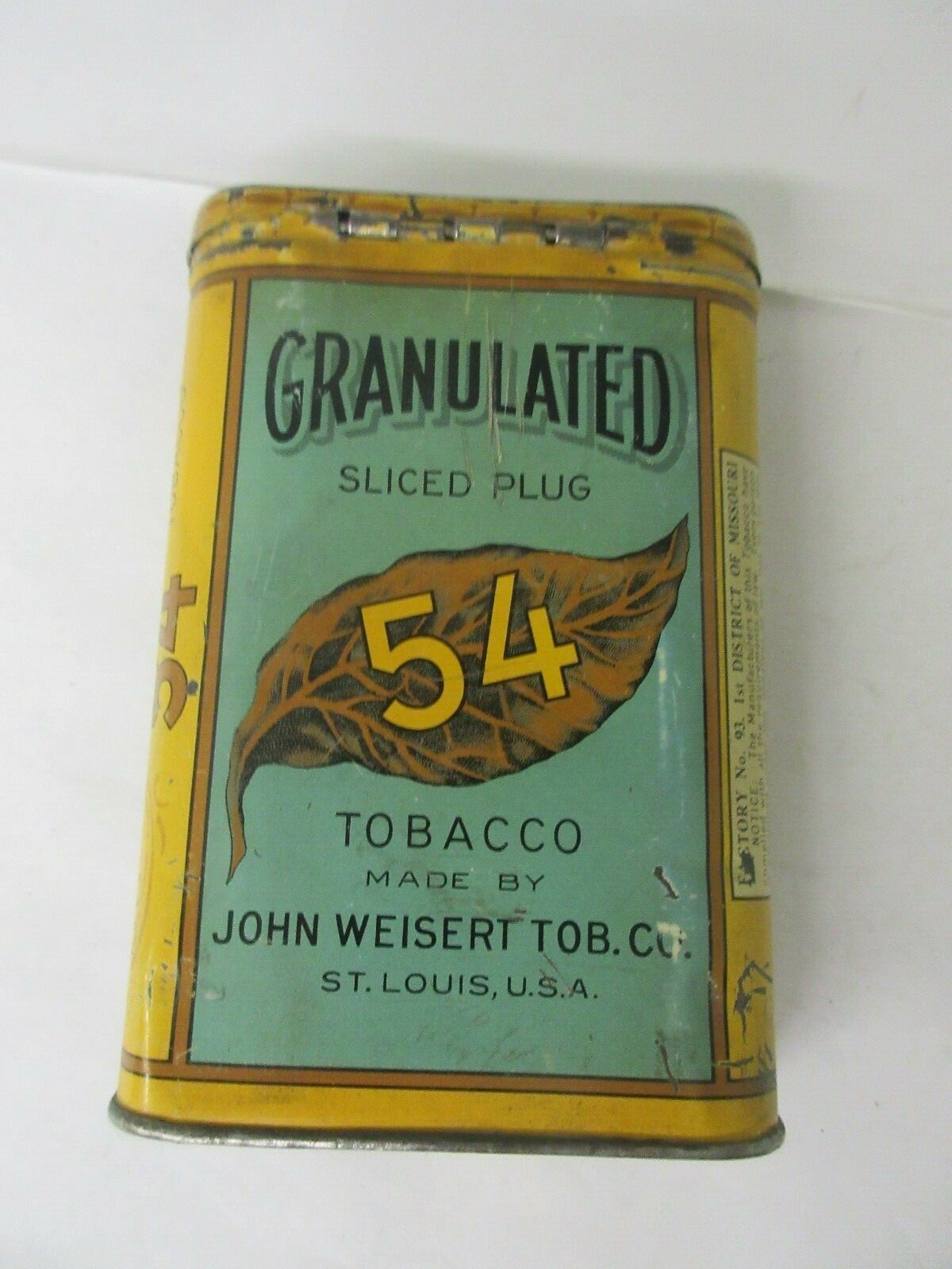 VINTAGE ADVERTISING GRANULATED 54 VERTICAL POCKET TIN 828-I | eBay