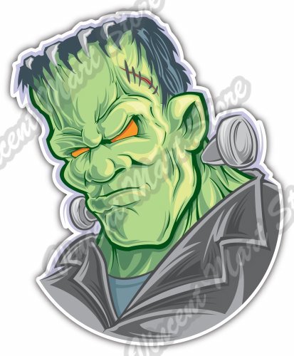 Frankenstein Monster Dead Creature Cartoon Car Bumper Vinyl Sticker ...