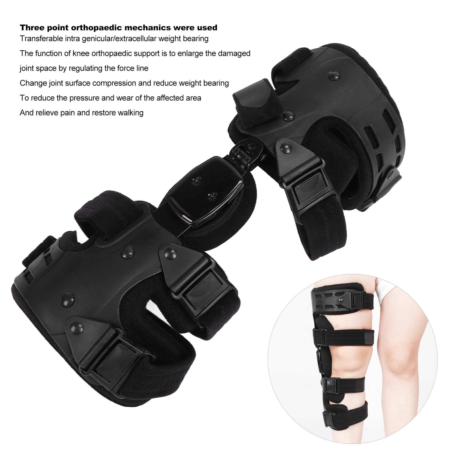 (Left Leg)Knee Support Brace Adjustable Arthritis Varus Valgus ...