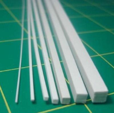20pcs ABS Styrene Plastic Square Bar Rods Width 2mm*250mm Length White ...