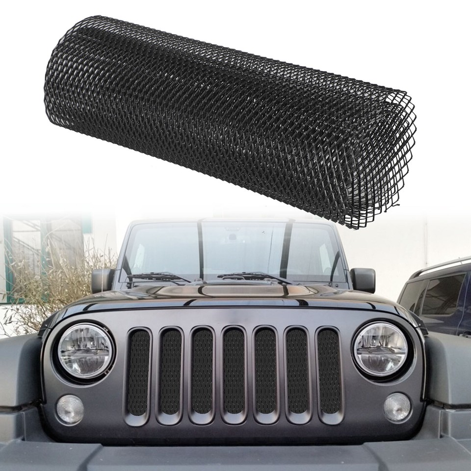 Universal Black Car Grille Mesh Net Sheet Aluminum Rhombic Auto Grill ...