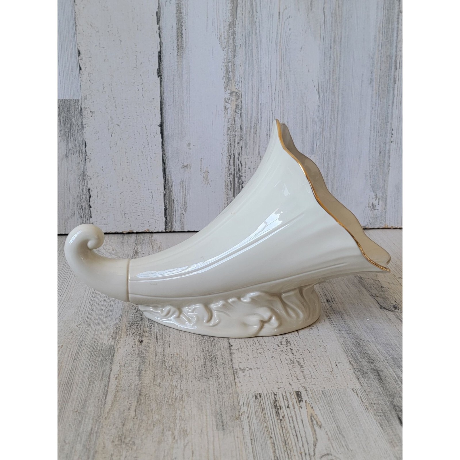 Lenox Cornucopia special vase fall home decor harvest ivory | eBay
