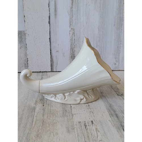 Lenox Cornucopia special vase fall home decor harvest ivory | eBay