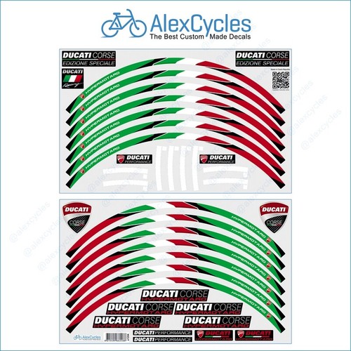 Ducati Corse Hypermotard Stickers Motorcycle Wheel Rim Laminated Decals ...
