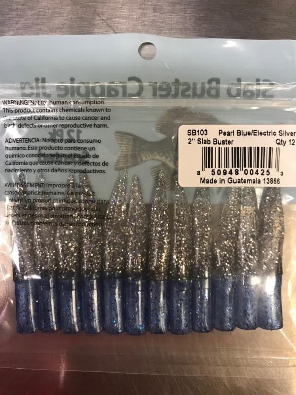 SB103 2" SLAB BUSTER SCENTED CRAPPIE JIG, BLUE/ELECTRIC SILVER | eBay