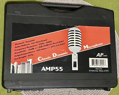 AP Audio Amp Classic Dynamic microphone Amp 55 MIB New In Case! Tested ...