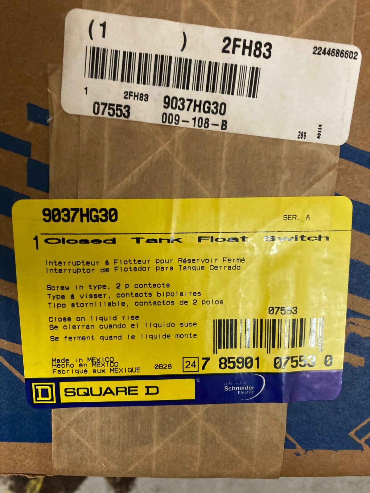 SQUARE D 9037HG30 Closed Tank Float Switch | eBay