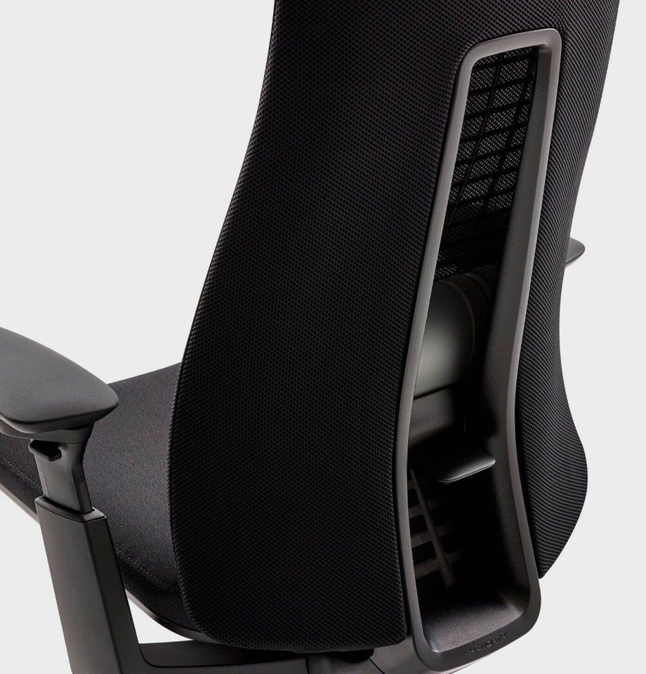 Haworth Fern Task / Executive Chair 121-9640 *Black Leather Seat w ...