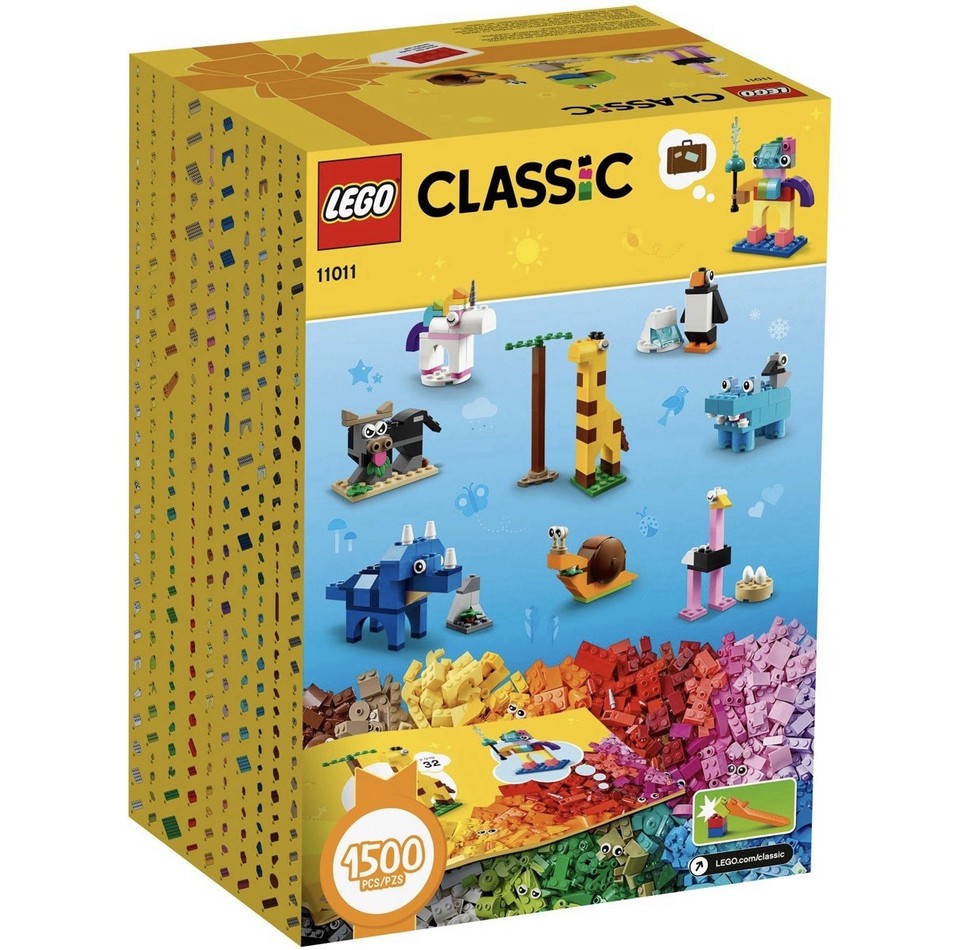 LEGO CLASSIC Bricks and Animals (11011) 1500 Pieces Creative Toy ...