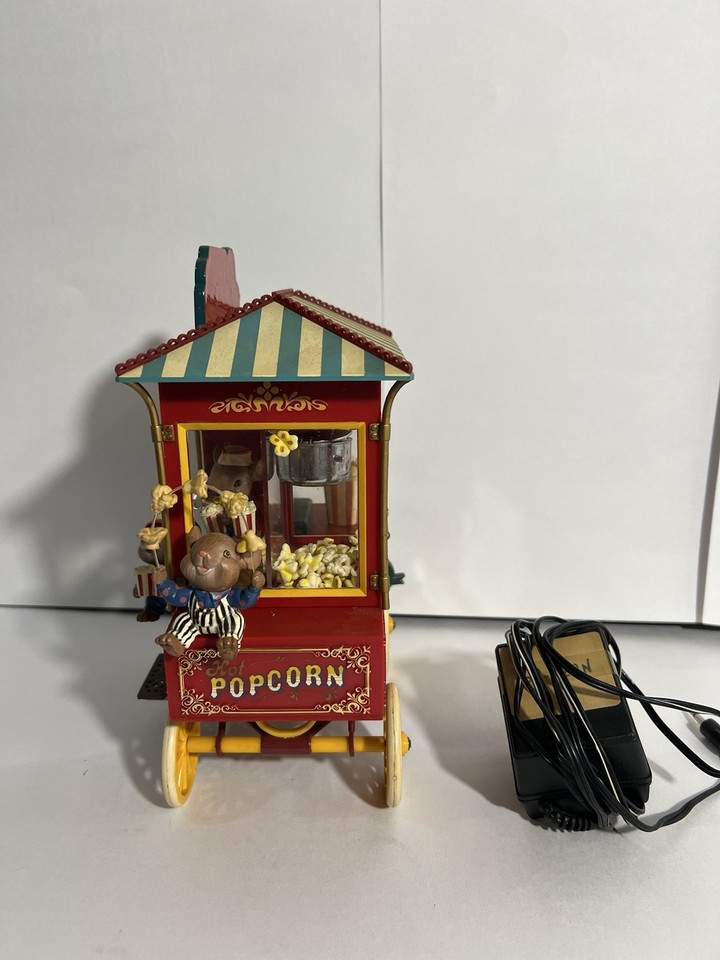 1992 Enesco Musical Popcorn & Mice Automated Music Box "Pop Goes the ...