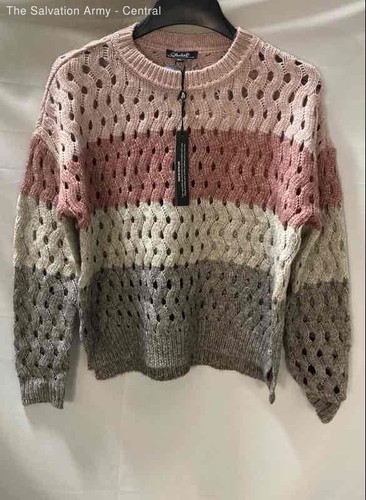Charlie B Womens Multicolor Colorblock Long Sleeve Pullover Sweater ...