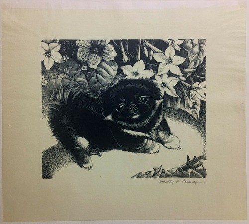 LISTED Artist American Woodblock Print 194Os Canine Subject Signed | eBay