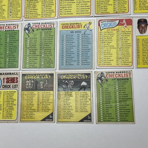1960's Topps Baseball Checklists Lot of 23 Baseball Cards Low Grade Set ...