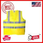 Neon Yellow Front Zipper Knitted Safety Vest, Size Medium, Pack of 5 | eBay