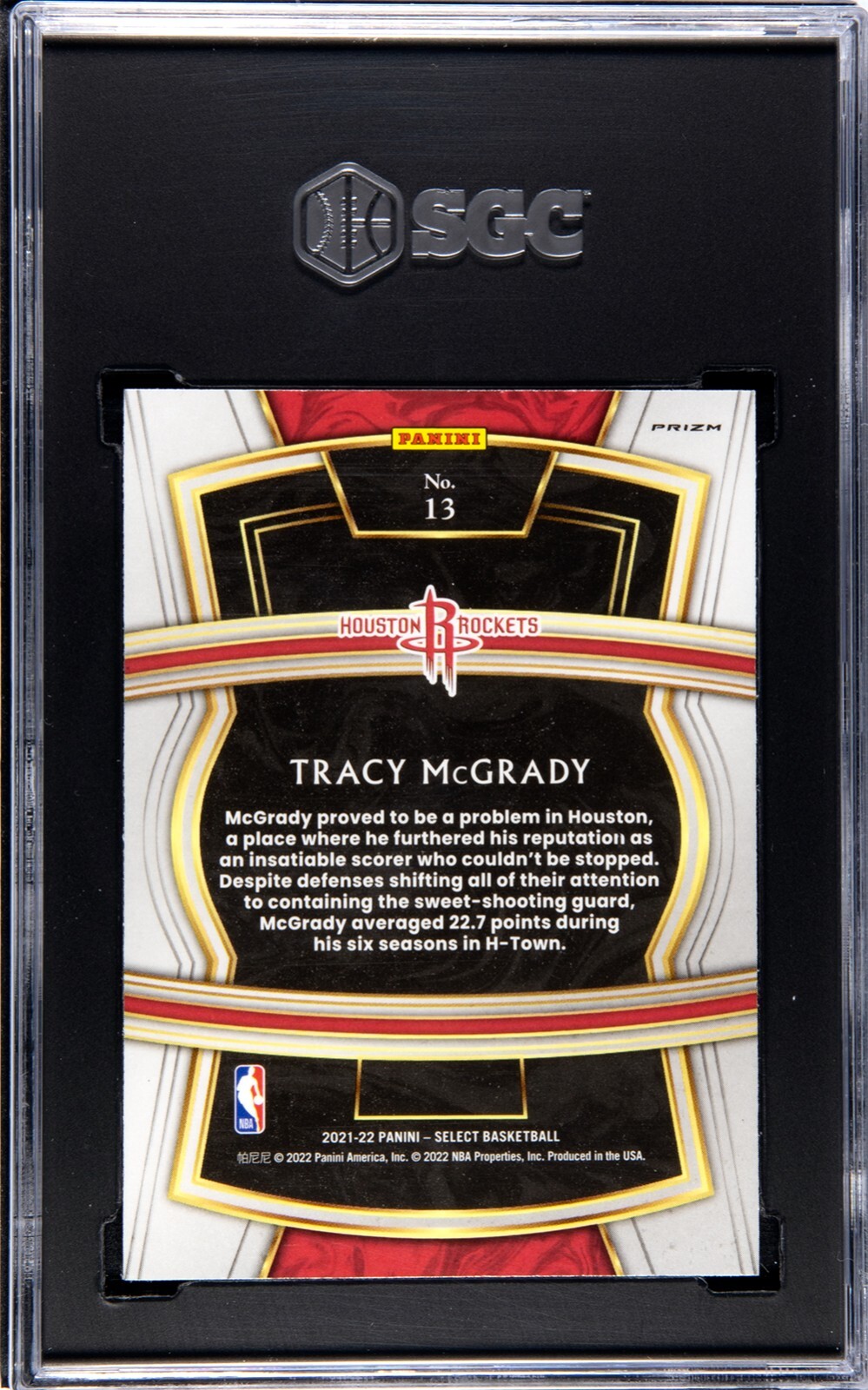 2021-22 Panini Select - Select Company Tracy McGrady #13 Red Prizm for ...